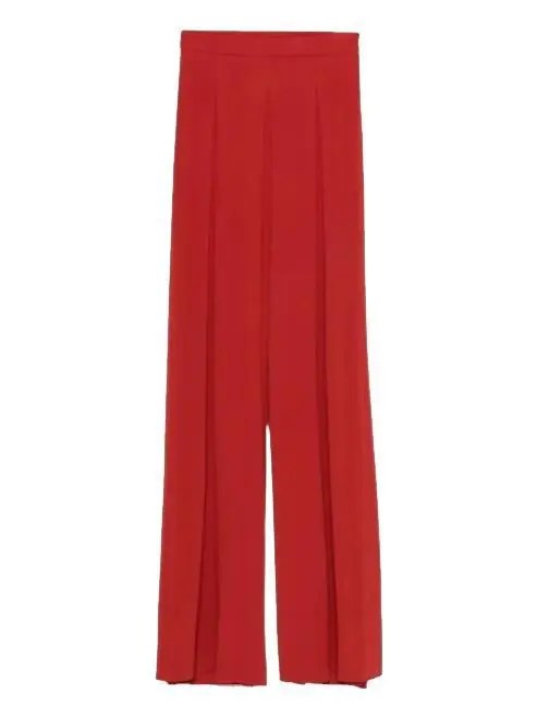 Max Mara Pleated Palazzo Pants With Ruched Detailing - Red