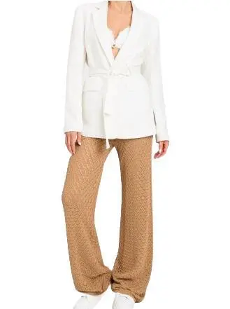 TWINSET Wide-leg Lace Pants - White