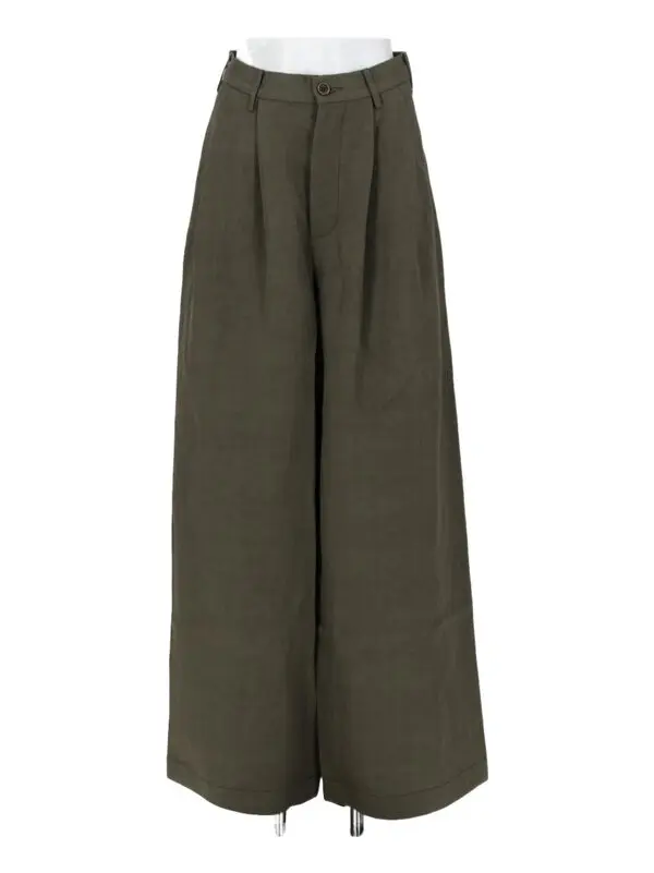 UMA WANG Wide Leg Pants With Belt Loops - Green