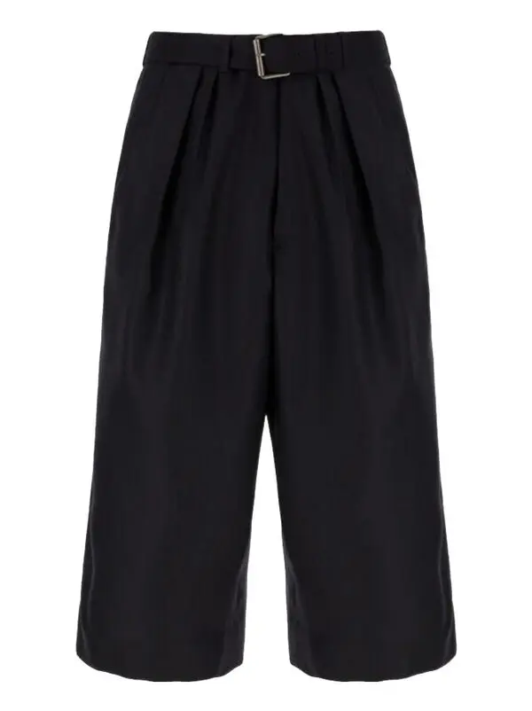 Dries Van Noten Belted Light Wool Shorts - Black