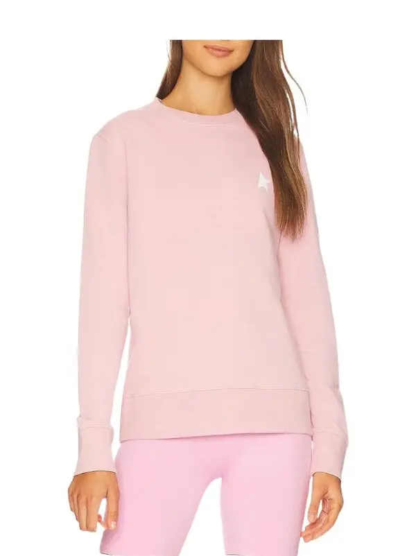 GOLDEN GOOSE Crewneck Sweatshirt With Star Detail - Pink