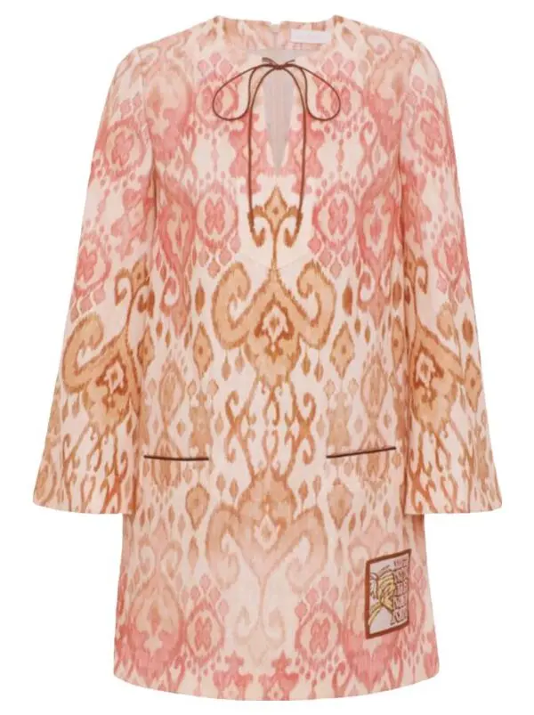 Zimmermann Aster Shift Mini Dress - Pink-ikat