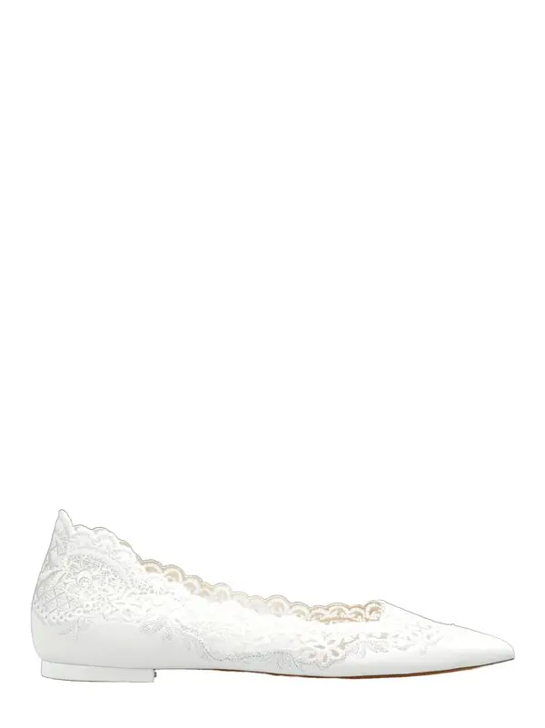 GIANVITO ROSSI Evie 05 Lace Ballet Flats - White