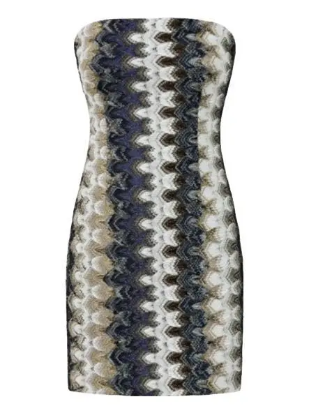 Missoni Sleeveless Patterned Knitted Dress - Black