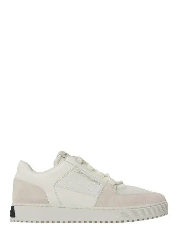 Emporio Armani Round Toe Lace-up Sneakers - White