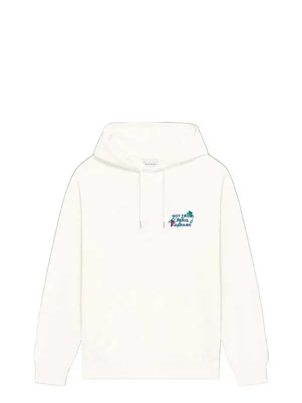 Drole De Monsieur Embroidered Slogan Hoodie - White