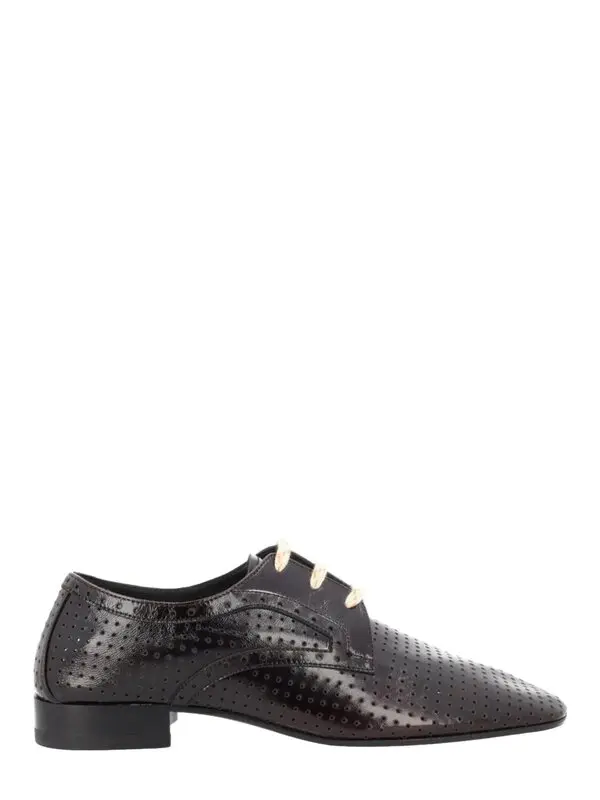 Dries Van Noten Perforated Lace-up Flats - Black