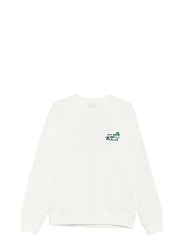 Drole De Monsieur Embroidered Slogan Sweatshirt - Off-white