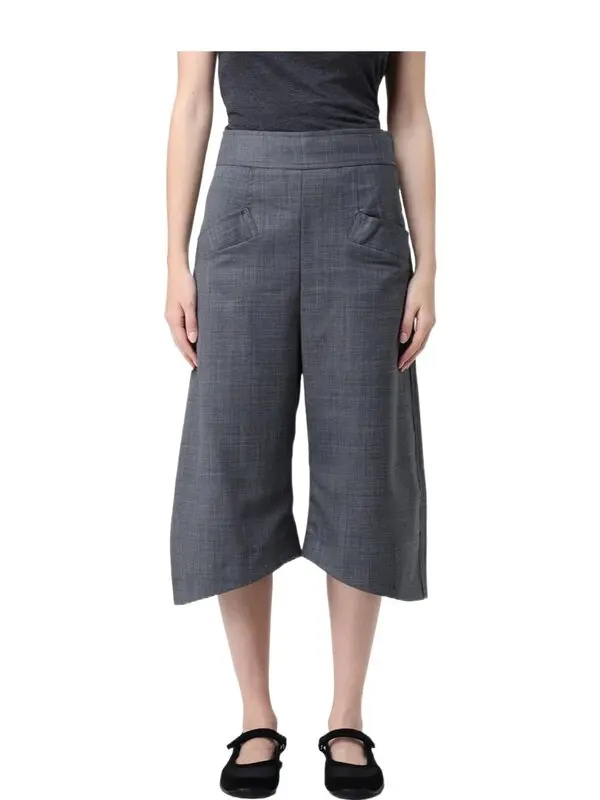 GANNI High-waist Wide-leg Culottes - Phantom Black