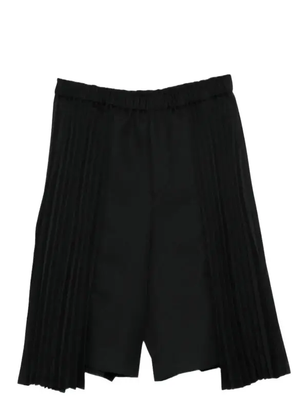 Comme Des Garçons Pleated Shorts With Elastic Waistband - Black