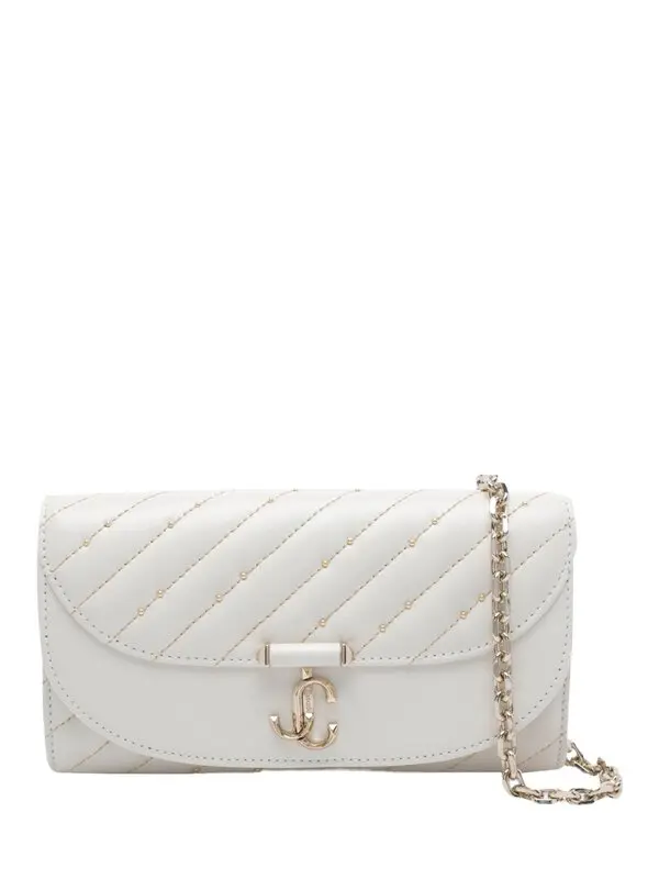 JIMMY CHOO Avn Curve Chain Wallet - White