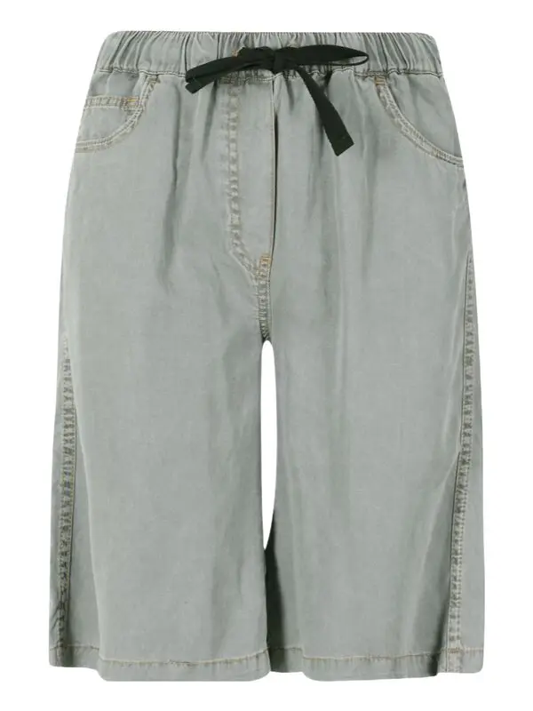 SEMICOUTURE Elastic Waist Drawstring Shorts - Gray