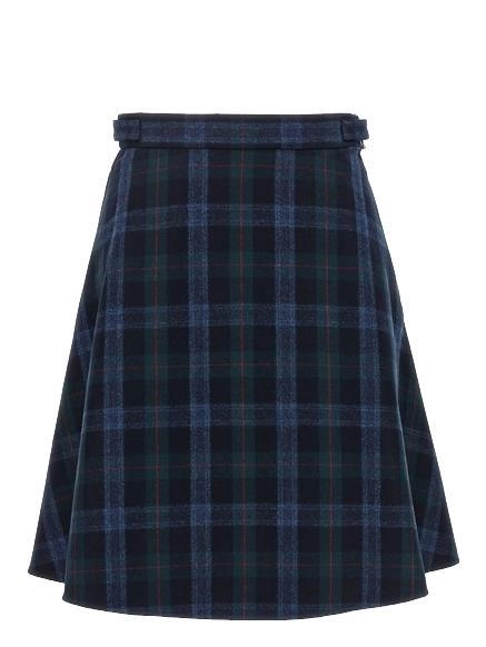 Thom Browne Plaid A-line Skirt - Black