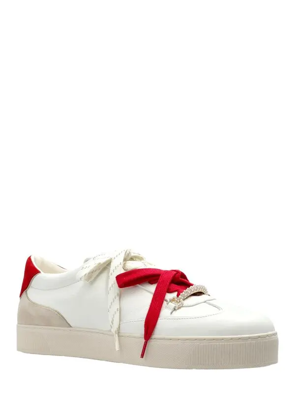 STUART WEITZMAN Round Toe Lace Up Sneakers - Nude