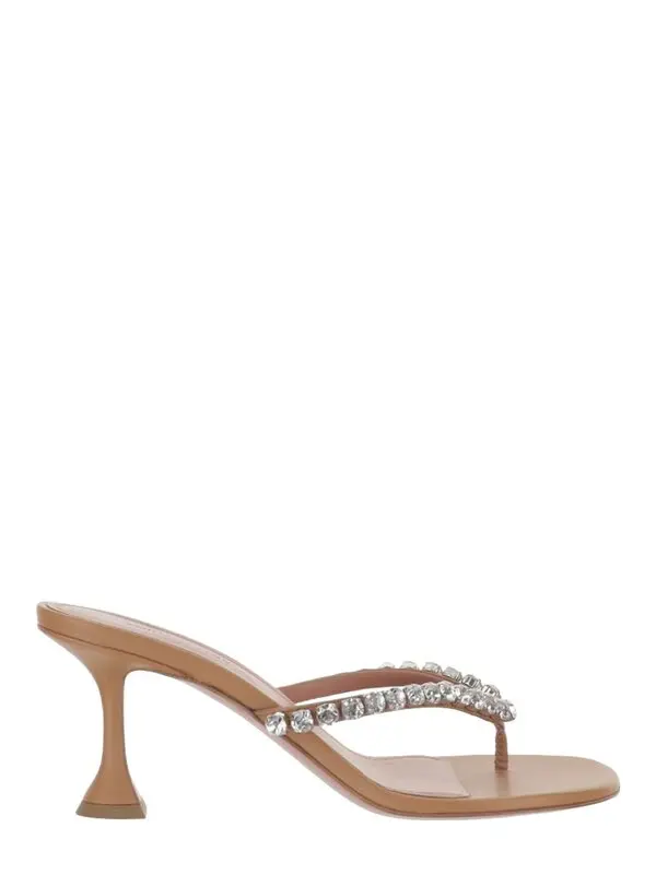 Amina Muaddi Split-toe Embellished Sandals - Brown