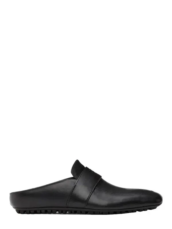 Balenciaga City Sabot Muller Square Toe Slip-on Shoes - Black