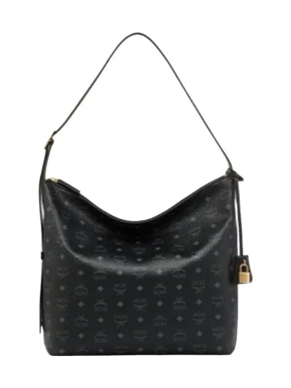 Mcm Large Aren Shoulder Bag - Black