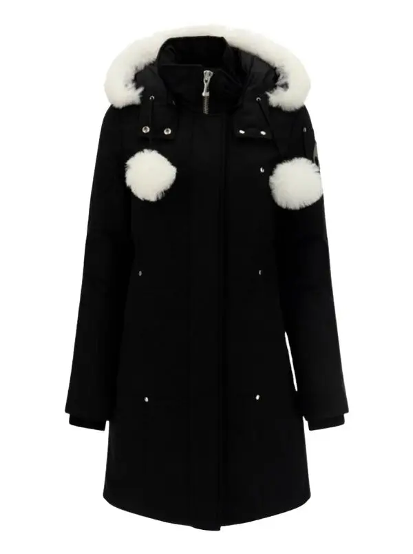 Moose Knuckles Front-zip Hooded Jacket With Fur Trim - Black