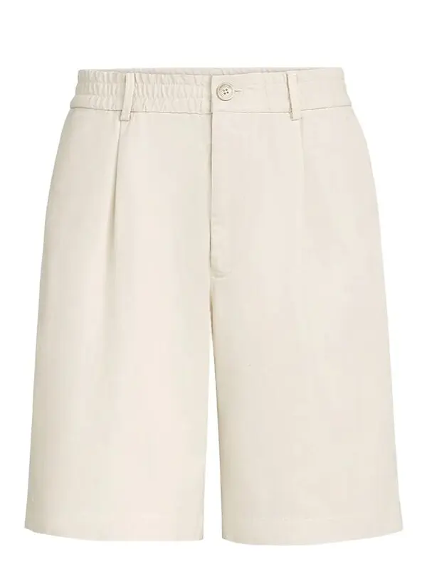 Brunello Cucinelli Twisted Cotton Gabardine Bermuda Shorts With Elasticated Waistband - White