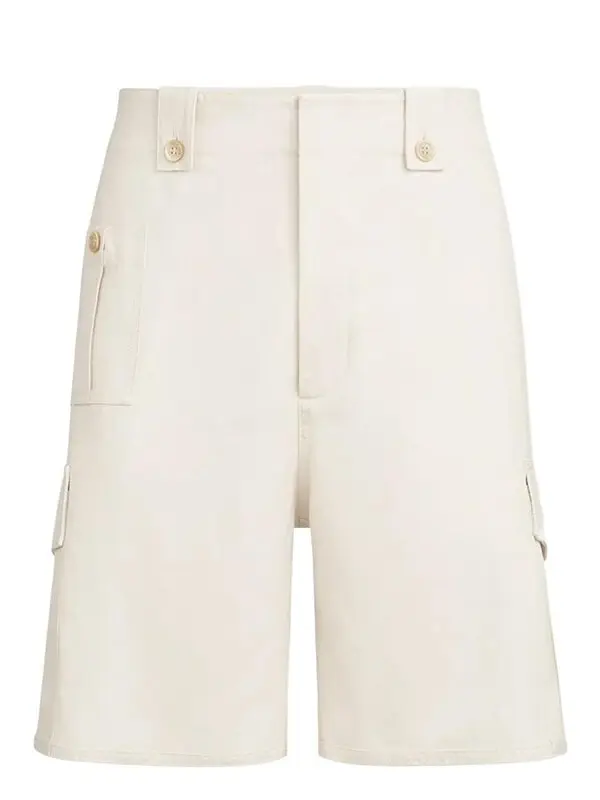 Brunello Cucinelli Cotton And Linen Canvas Bermuda Shorts With Cargo Pockets - White