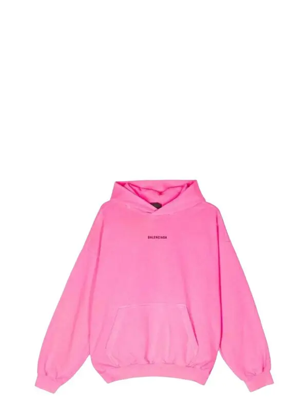Balenciaga Long-sleeved Hooded Sweatshirt - Pink