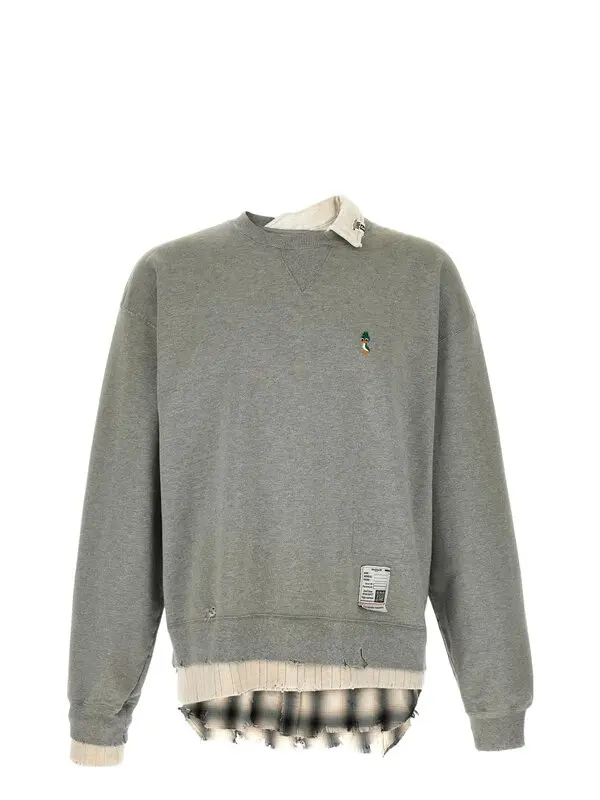 Mihara Yasuhiro Layered Embroidered Sweatshirt - Grey
