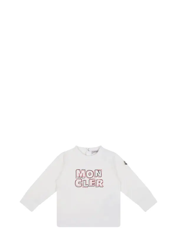 Moncler Crewneck Sweatshirt With Logo Print - White