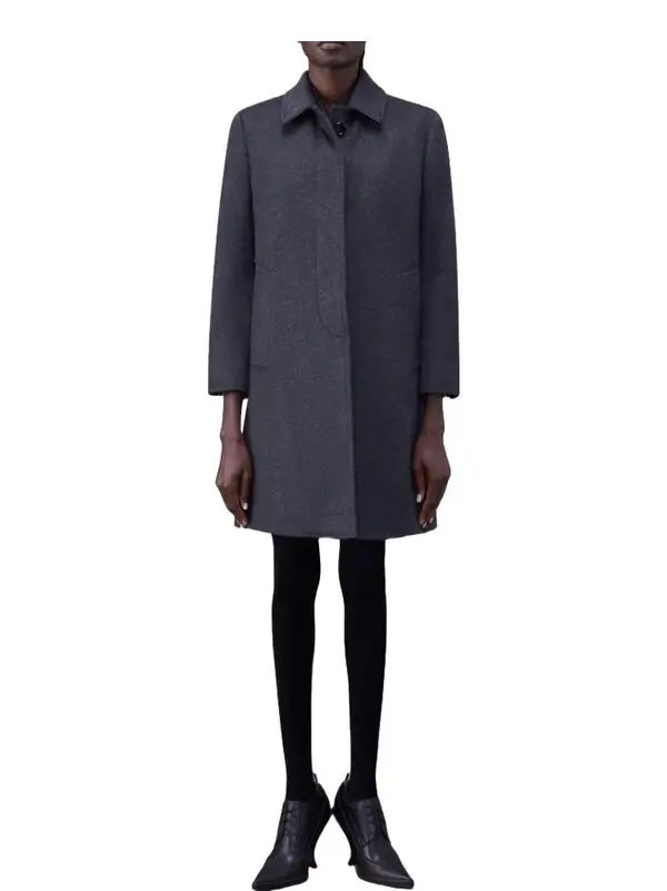 Thom Browne Double Back Slit Cashmere Coat - Dark Gray