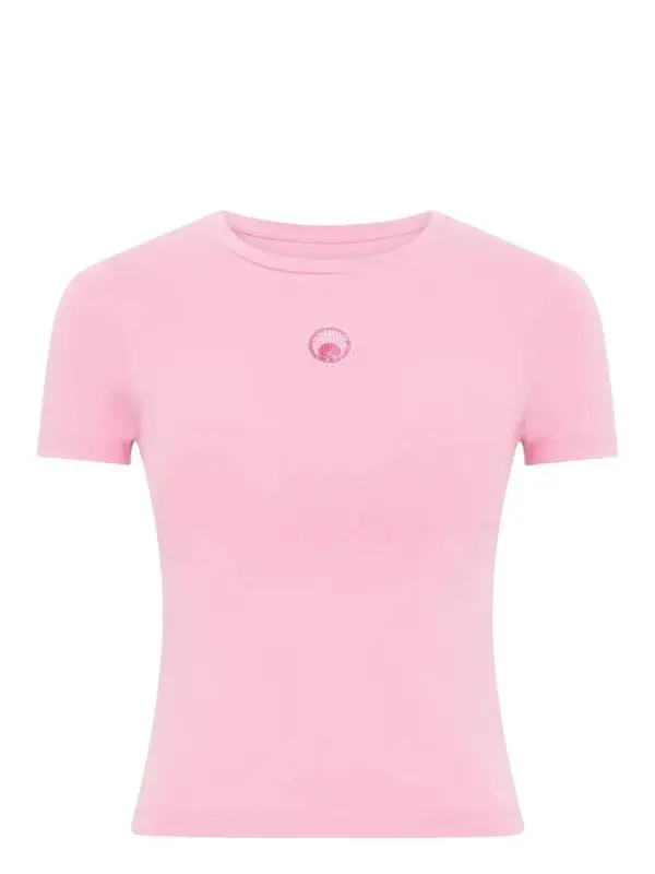 MARINE SERRE Embellished Logo Baby Fit T-shirt - Pink