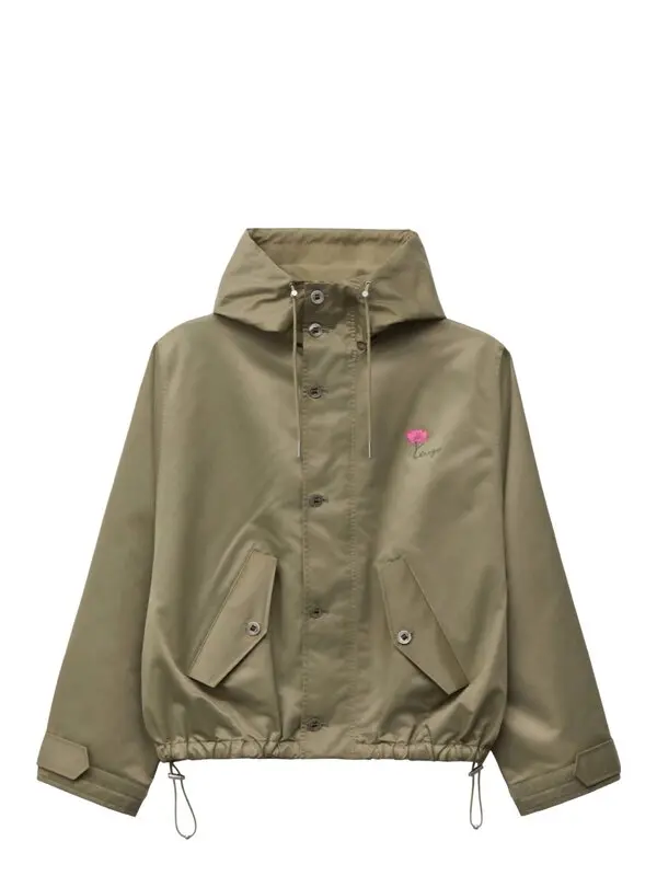 Kenzo Floral Logo Hooded Jacket - Khaki