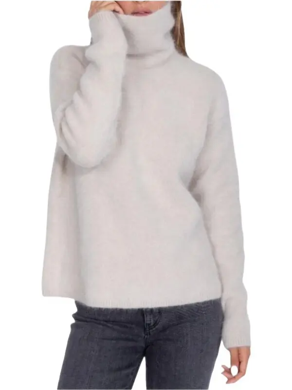 Max Mara Angola Turtleneck Sweater - White