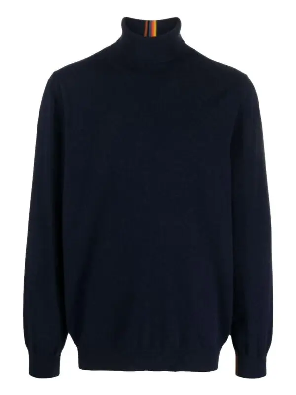 Paul Smith Artist Stripe Detail Roll Neck Jumper - Black