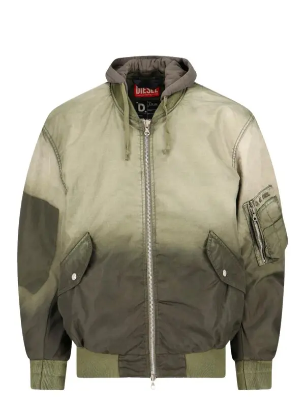 DIESEL® Hooded Bomber Jacket With Removable Hood - Nude