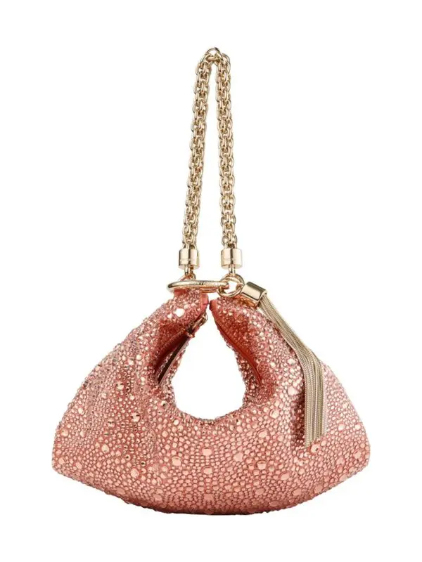 JIMMY CHOO Callie Crystal Wristlet Bag - Grapefruit/light Gold