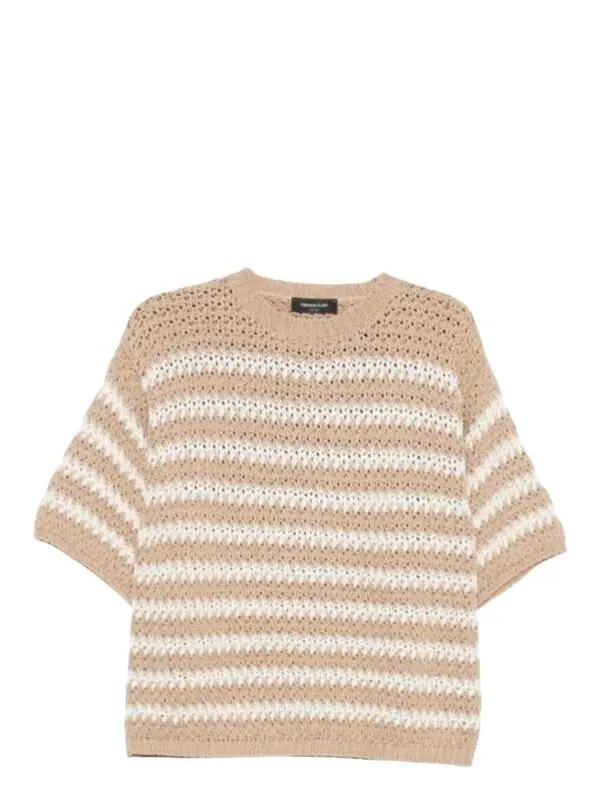 Fabiana Filippi Striped Knit T-shirt - Nude
