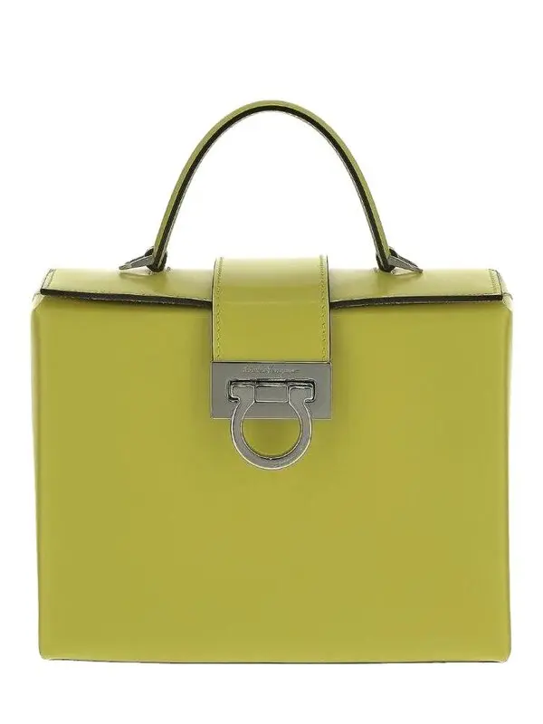 FERRAGAMO Logo Box Shoulder Bag - Green