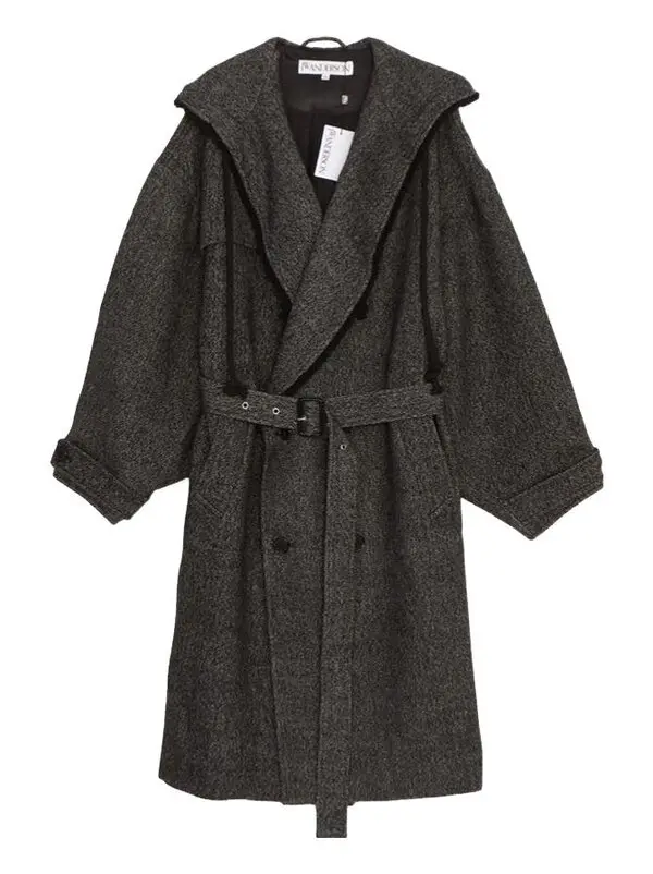 J.W.ANDERSON J.w. Anderson Hooded Long Trench Coat - Black
