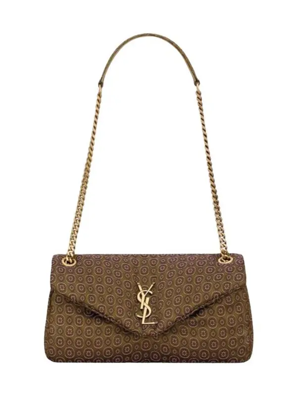 Saint Laurent Calypso Small Jacquard Bag - Ocre Multicolore