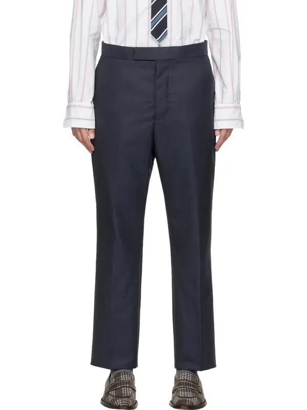 Thom Browne Fit 1 Backstrap Cropped Trousers - Blue