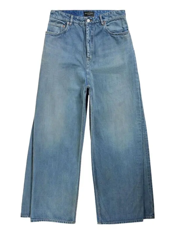 Balenciaga Mid-rise Straight Leg Baggy Jeans - Blue