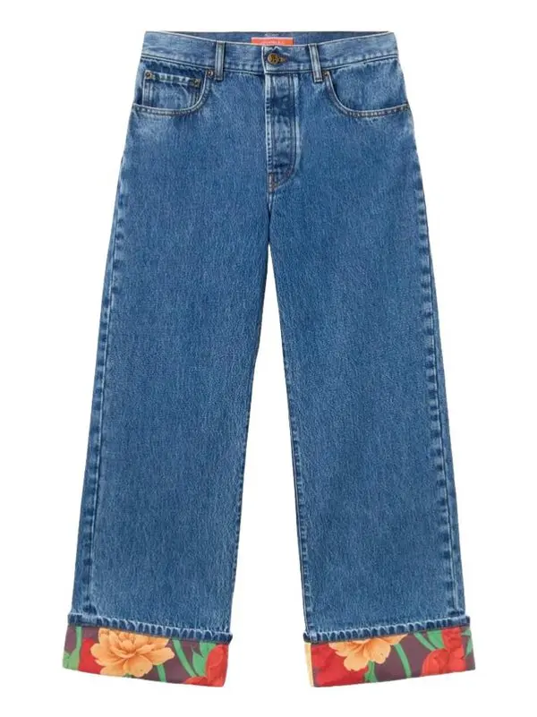 La DoubleJ Embroidered Floral Jeans - Blue