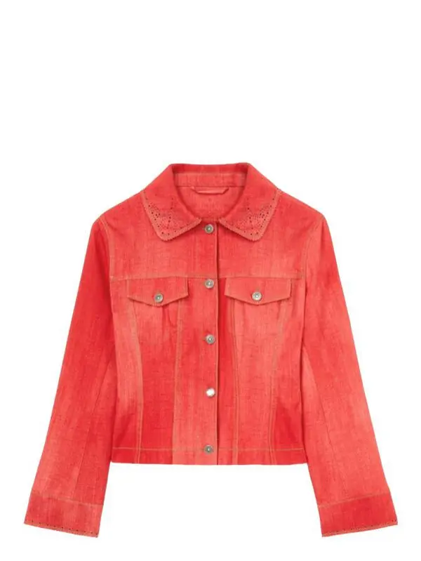 Ermanno Scervino Collared Jacket With Contrasting Stitching - Red
