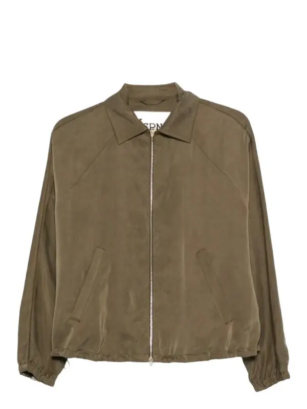 Herno Zip Jacket With Pointed Collar - Green