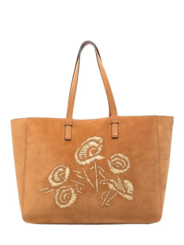 Ermanno Scervino Embroidered Tote Bag - Ochre Brown