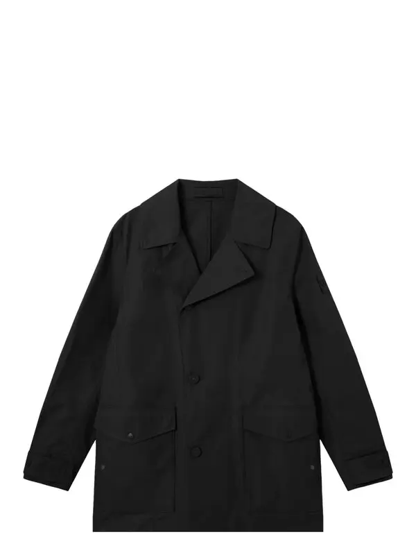 Stone Island Windproof And Breathable Pea Coat - Black