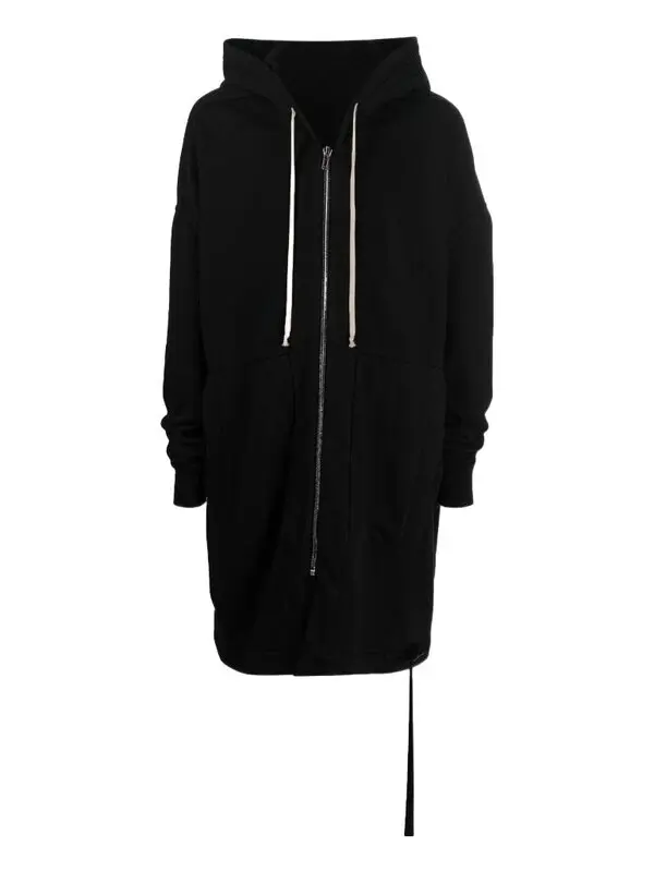 Rick Owens Full Zip Organic Cotton Hoodie - Black