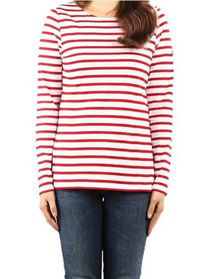 Saint James Striped Long Sleeve T-shirt - White