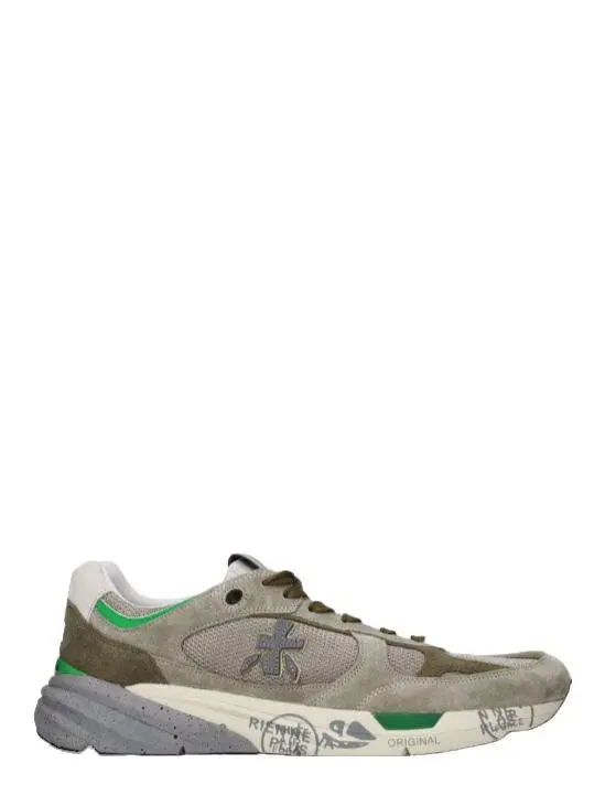 Premiata Lace-up Low-top Sneakers With Logo Detailing - Gray
