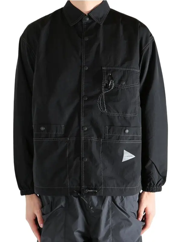 AND WANDER Contrast-stitch Pocket-detail Jacket - Black