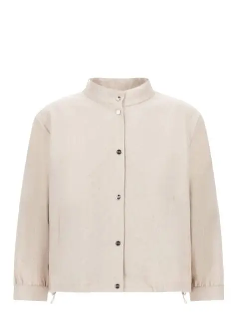 Herno Embellished Jacket With High Neck And Drawstring Hem - White
